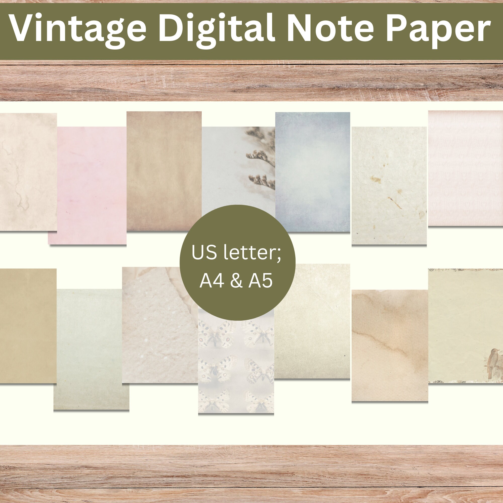 Vintage Digital Notes, Writing Paper, Vintage Stationery, Scrapbook ...