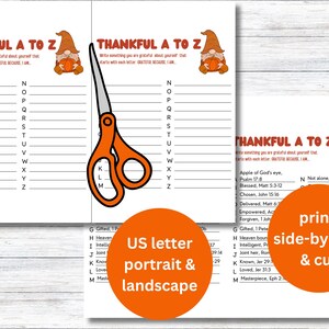Thanksgiving A to Z, Printable Thanksgiving Game, Family Thanksgiving ...