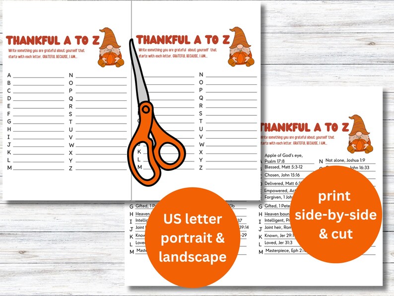 Thanksgiving A to Z, Printable Thanksgiving Game, Family Thanksgiving ...