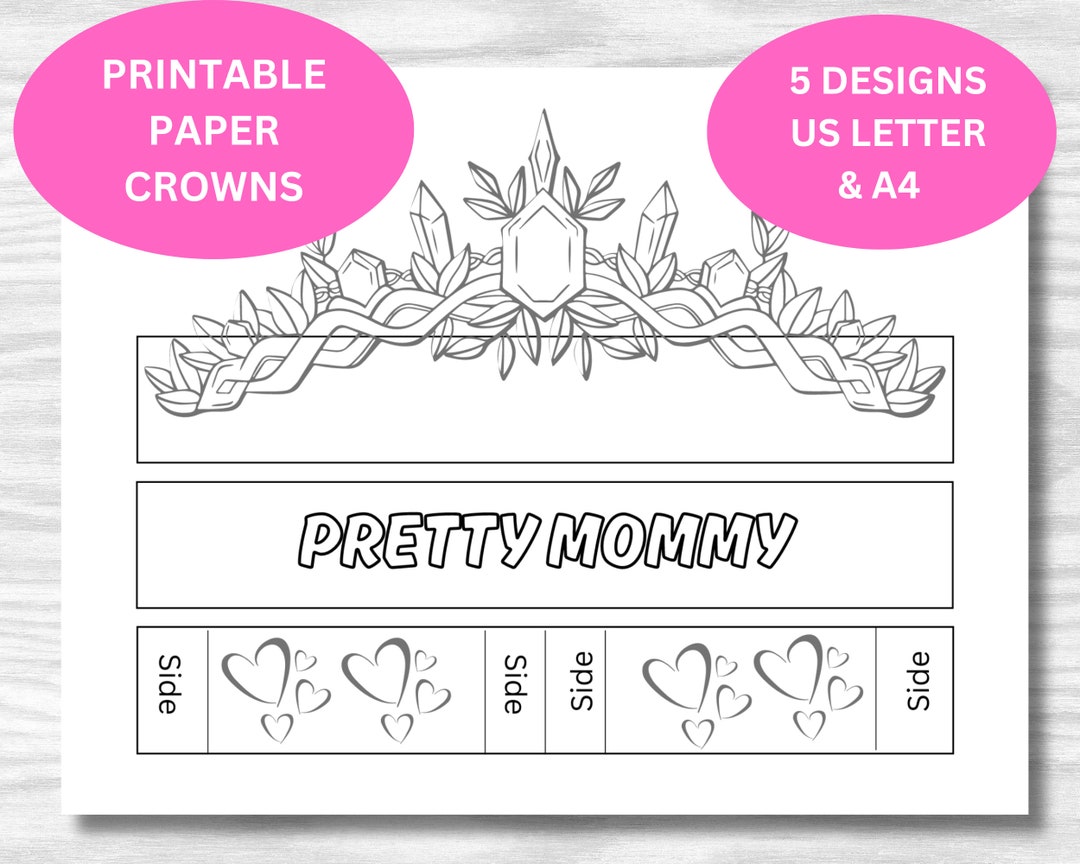 Mother's Day Paper Crowns, Mother's Day Printable, Mother's Day Craft ...