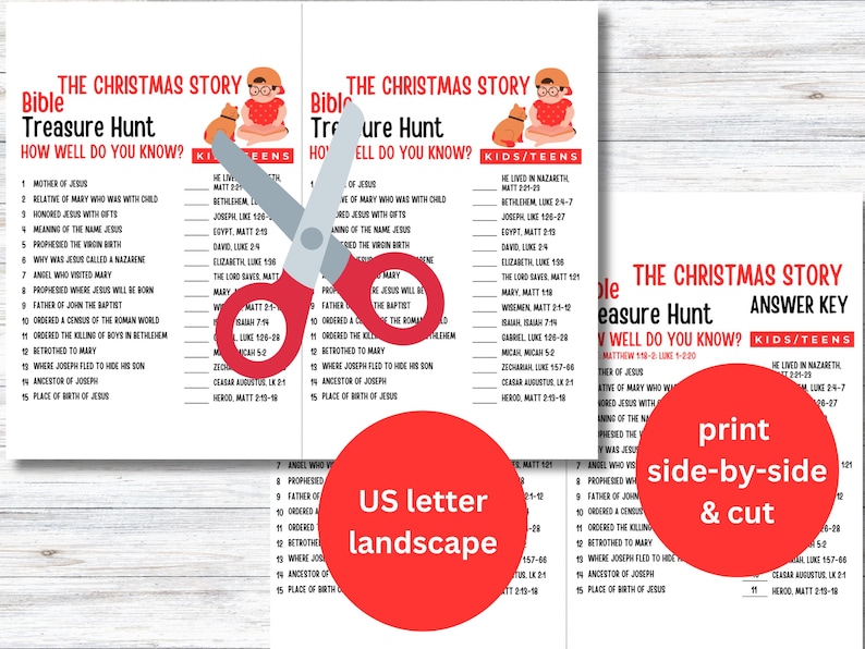 The Christmas Story, Bible Game for Kids & Teens, Bible Riddle, Bible ...