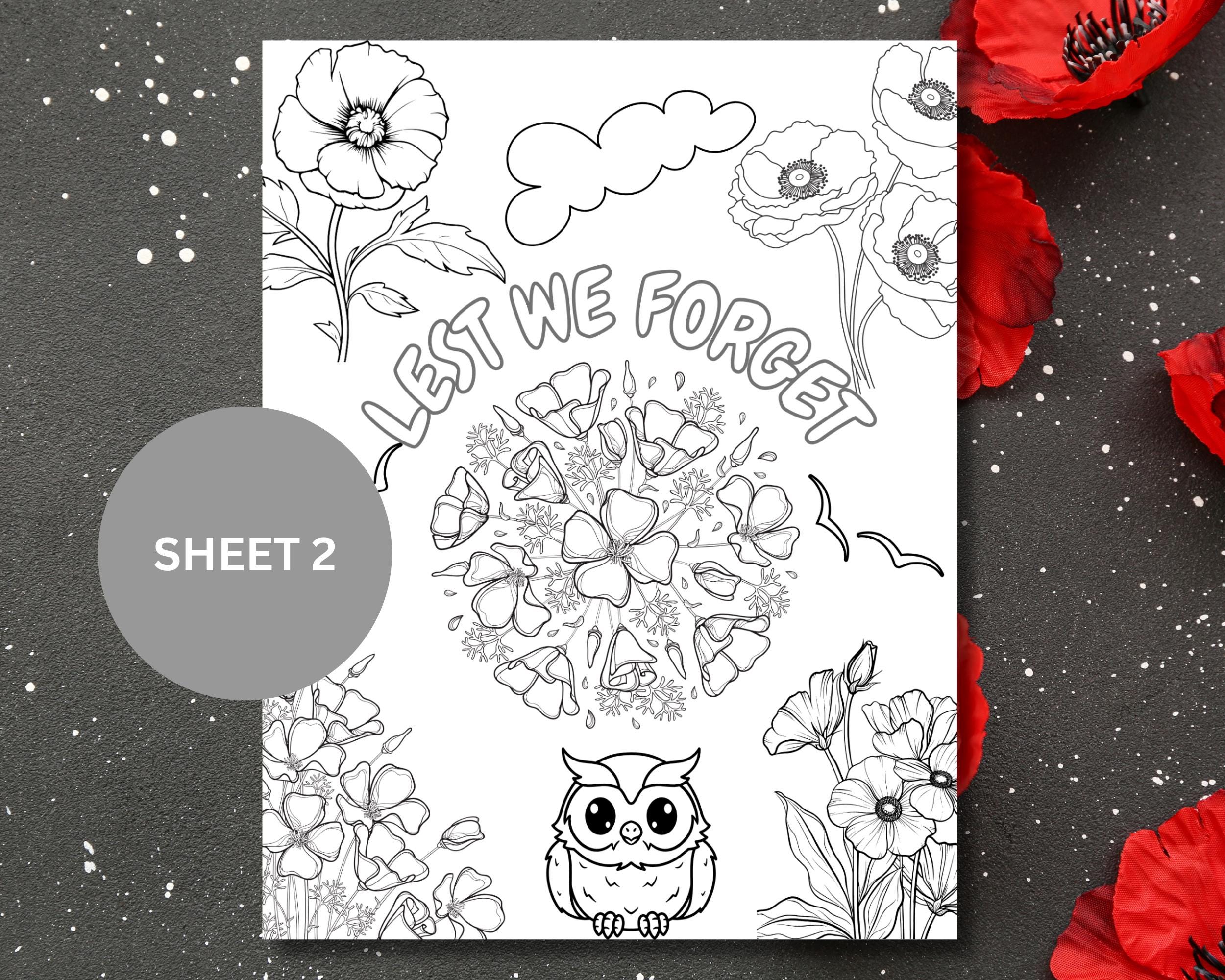 Remembrance Day Colouring Pages, Memorial Day Placements, Fall ...