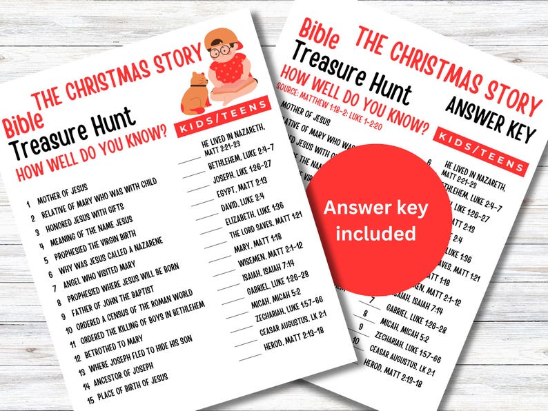 The Christmas Story, Bible Game for Kids & Teens, Bible Riddle, Bible ...