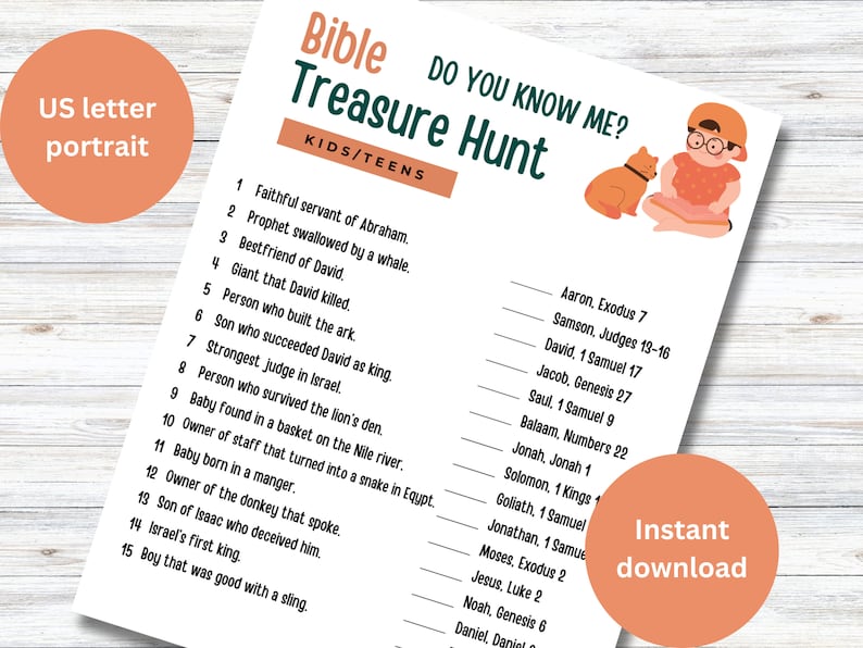 Bible Game for Kids and Teens, Bible Riddle, Bible Trivia, Sunday ...