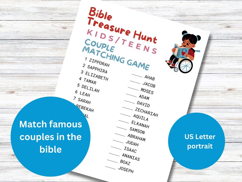 Bible Couples Matching Game, Christian Couples Memory Game, Scripture ...