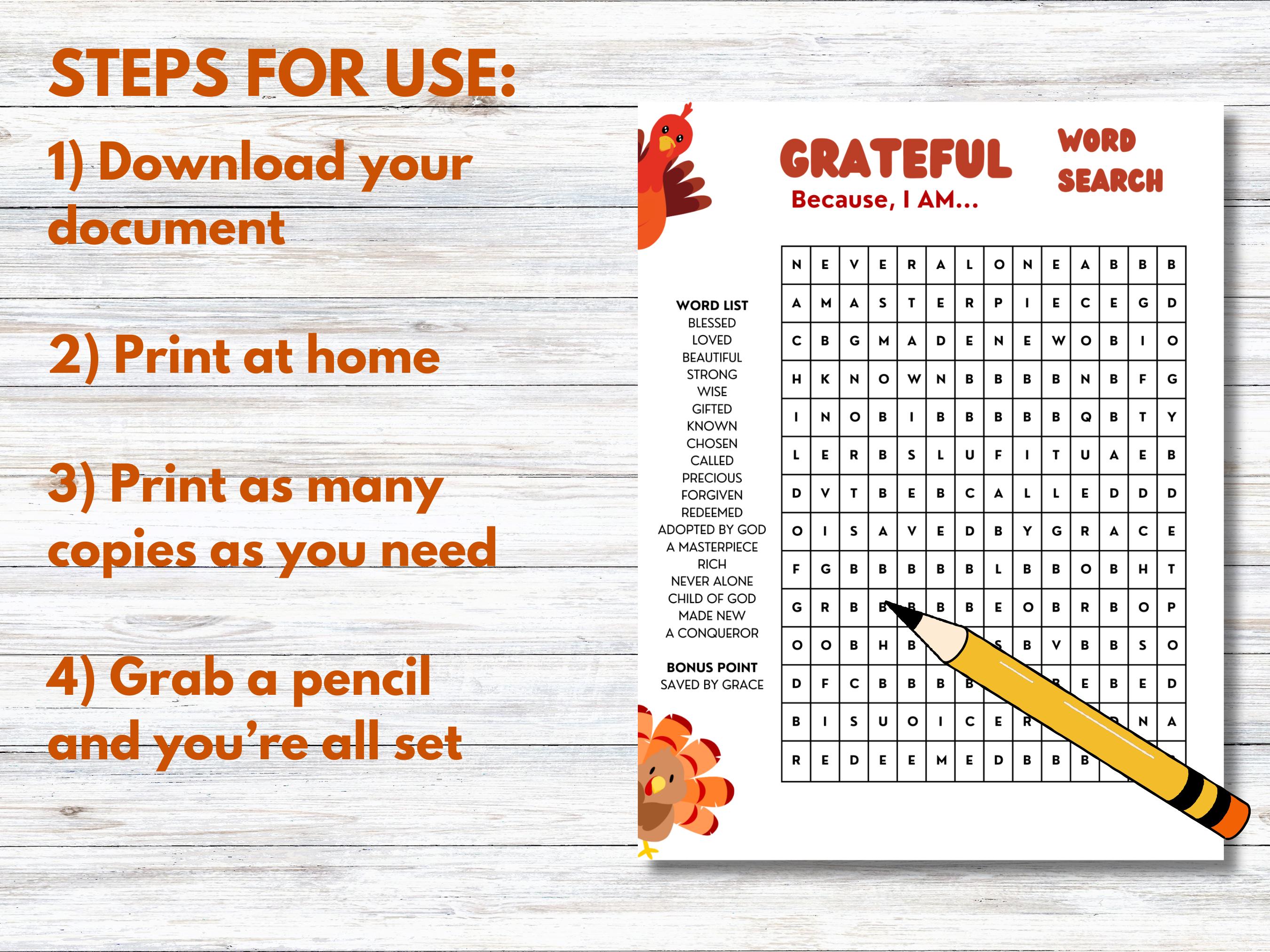 Printable Thanksgiving Game, Thanksgiving Word Search, Family ...