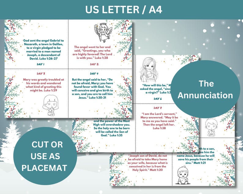 Advent Scripture Cards, Christmas Story Cards, Nativity Calendar ...
