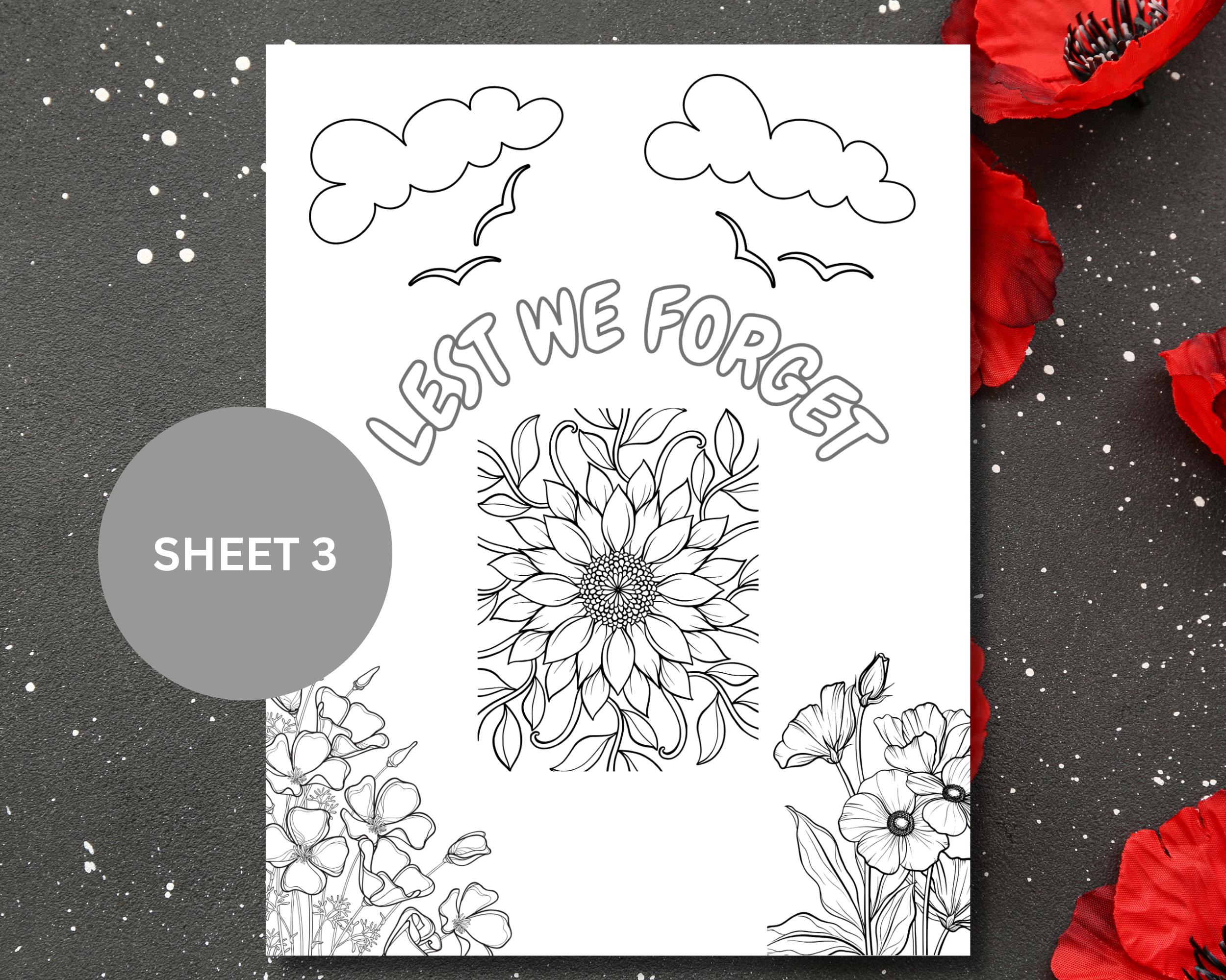 Remembrance Day Colouring Pages, Memorial Day Placements, Fall ...