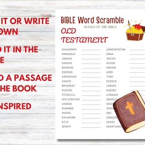 Bible Word Scramble, Bible Activity for Kids, Teens Adults, Old ...