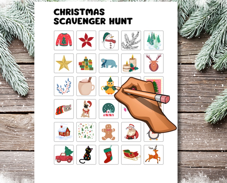 Christmas Scavenger Hunt for Kids, Indoor and Outdoor Hunt, Advent ...