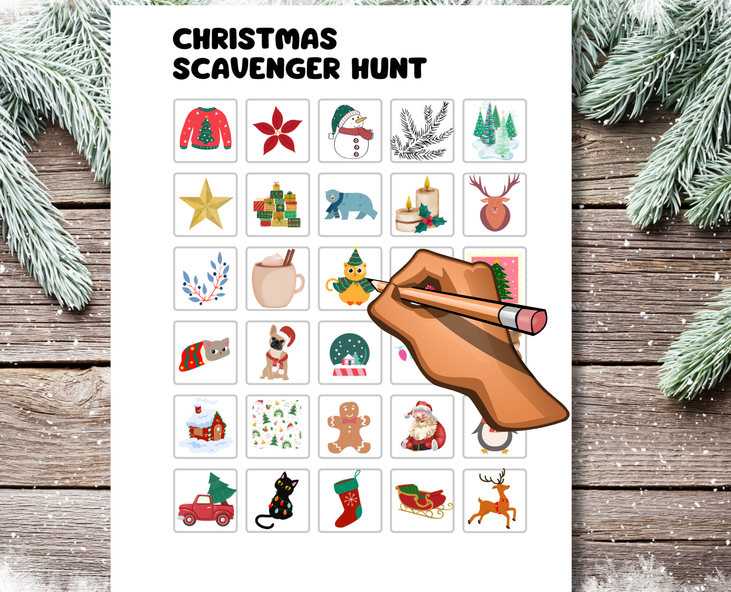 Christmas Scavenger Hunt for Kids, Indoor and Outdoor Hunt, Advent ...