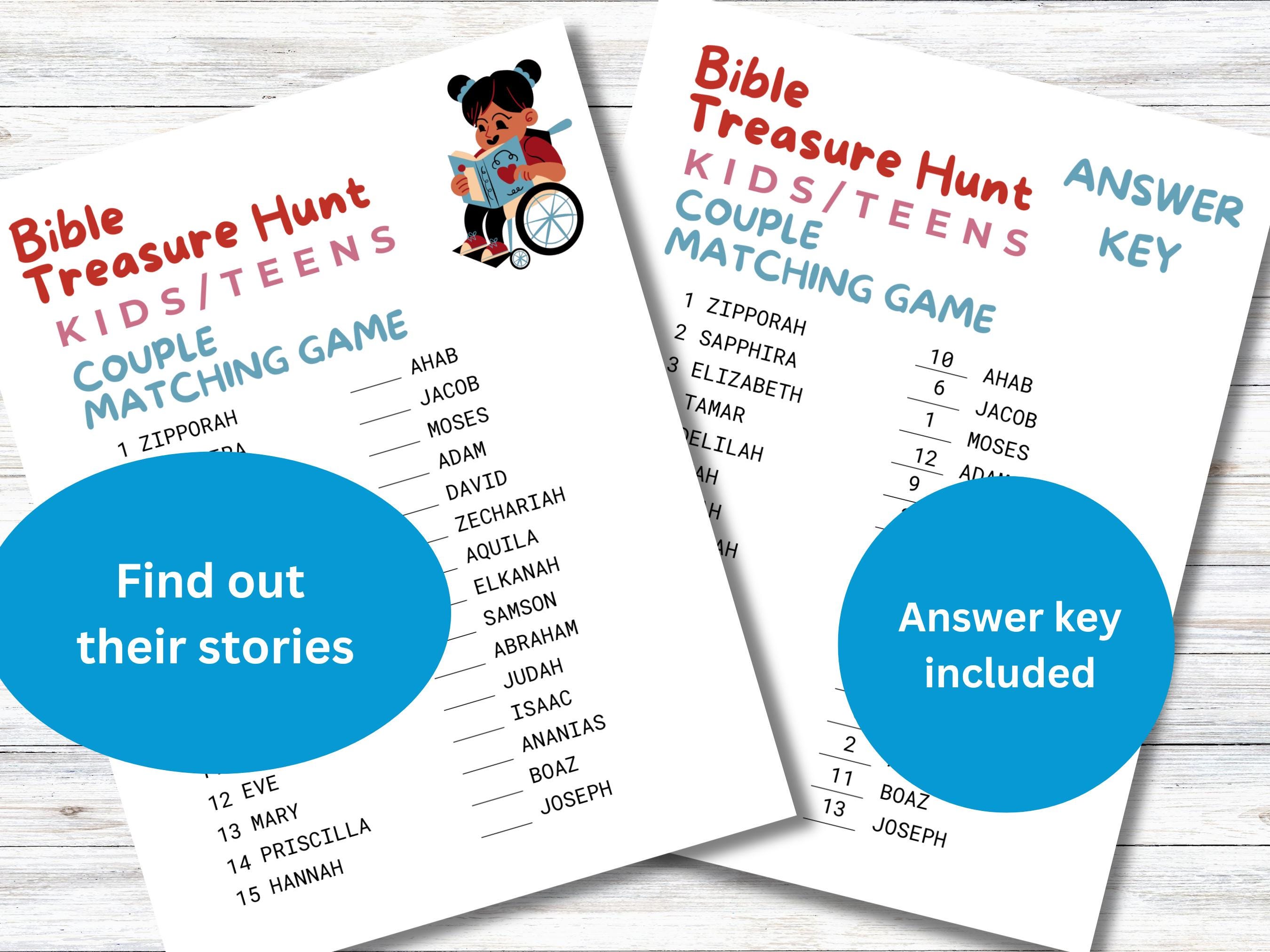 Bible Couples Matching Game, Christian Couples Memory Game, Scripture ...