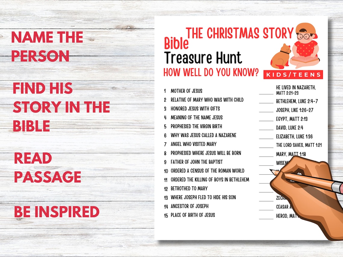 The Christmas Story, Bible Game for Kids & Teens, Bible Riddle, Bible ...