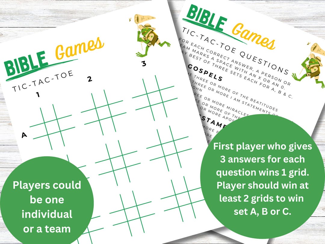 Bible Tic Tac Toe, Bible Game for Families, Teens, Adults and All Ages ...