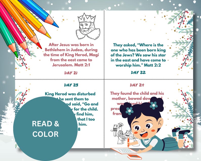 Advent Scripture Cards, Christmas Story Cards, Nativity Calendar ...