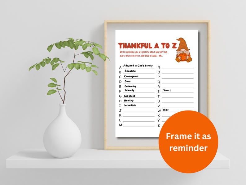 Thanksgiving A to Z, Printable Thanksgiving Game, Family Thanksgiving ...