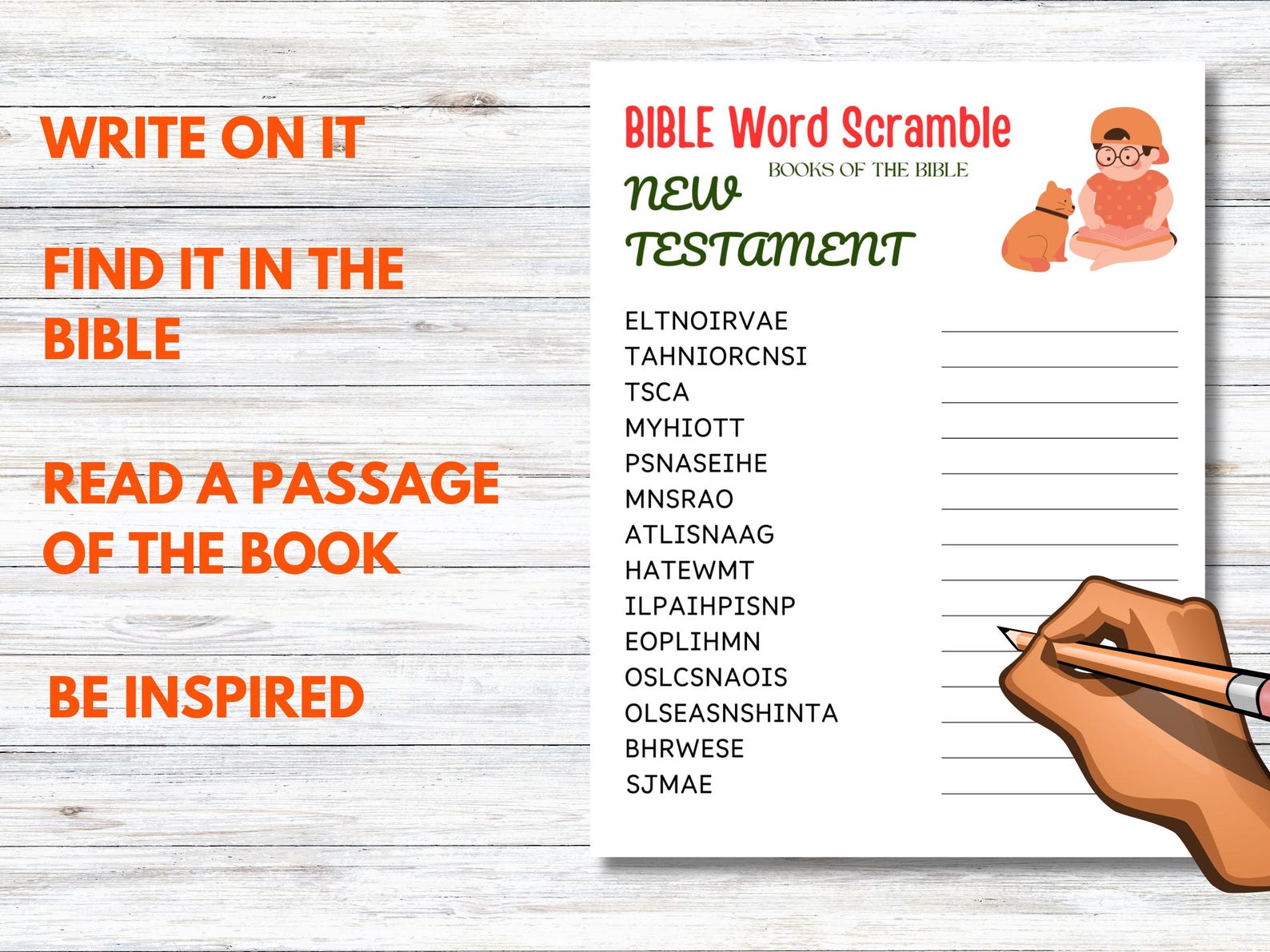 New Testament Bible Word Scramble, Bible Game for Families, Teens and ...