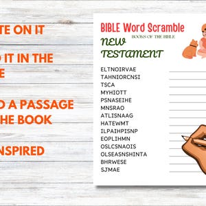 New Testament Bible Word Scramble, Bible Game for Families, Teens and ...