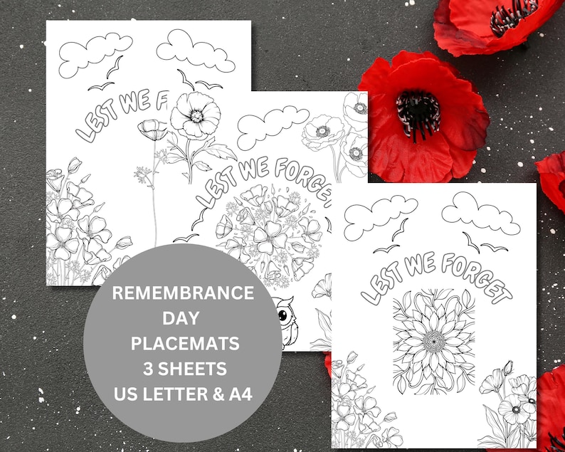 Remembrance Day Colouring Pages, Memorial Day Placements, Fall ...