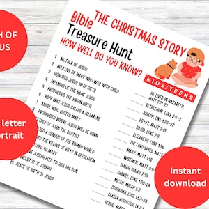 The Christmas Story, Bible Game for Kids & Teens, Bible Riddle, Bible ...