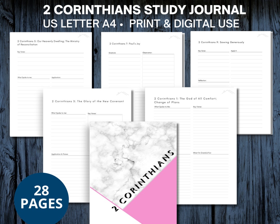 2 Corinthians Bible Study Journal, Bible Study Template, Books of the ...