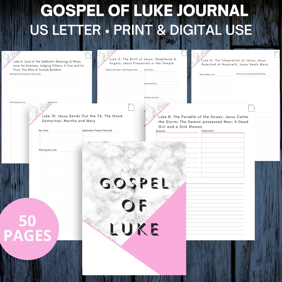 The Gospel of Luke Bible Study Journal, Digital Bible Study, Sunday ...