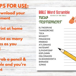 New Testament Bible Word Scramble, Bible Game for Families, Teens and ...