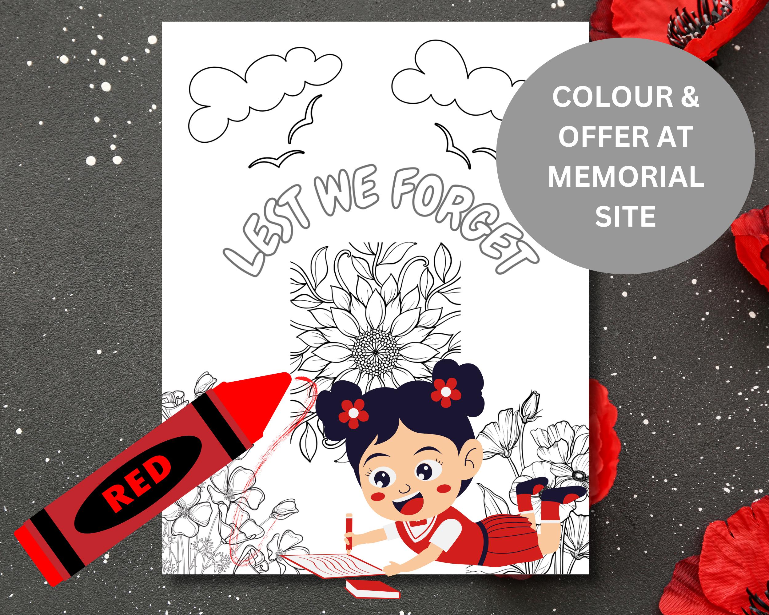 Remembrance Day Colouring Pages, Memorial Day Placements, Fall ...