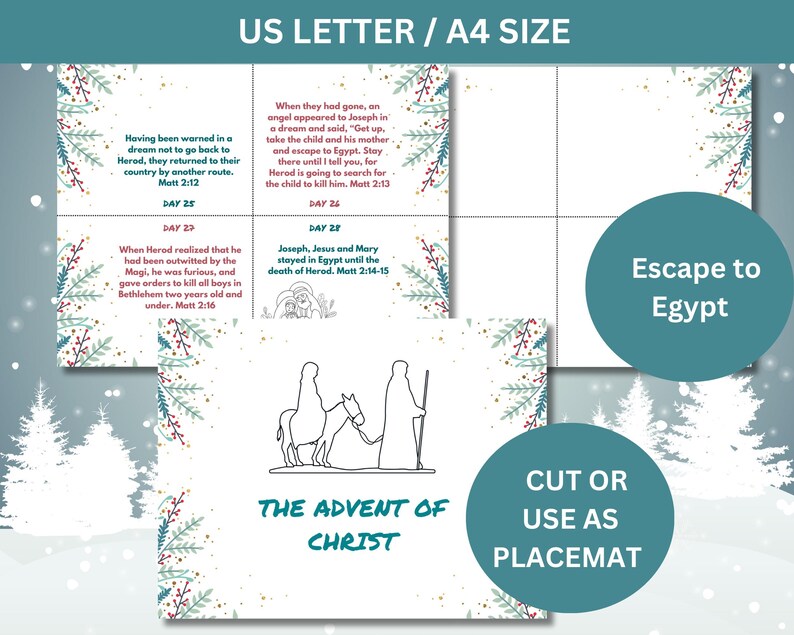 Advent Scripture Cards, Christmas Story Cards, Nativity Calendar ...