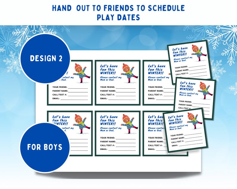 Playdate Invitation Cards, Kids Business Cards, Kids Calling Cards ...