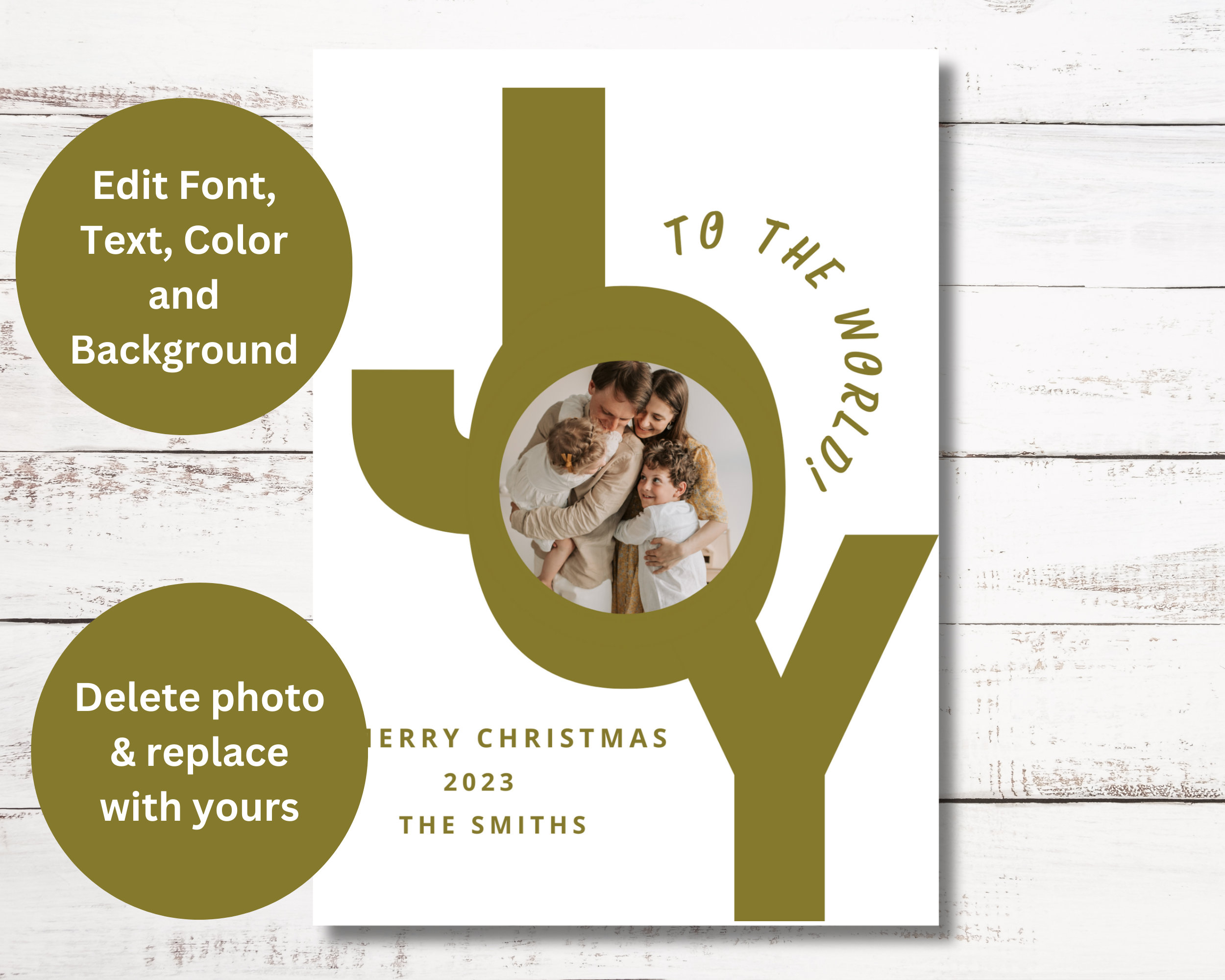 Editable Christmas Card Template 5x7 Photo Card Template - Etsy