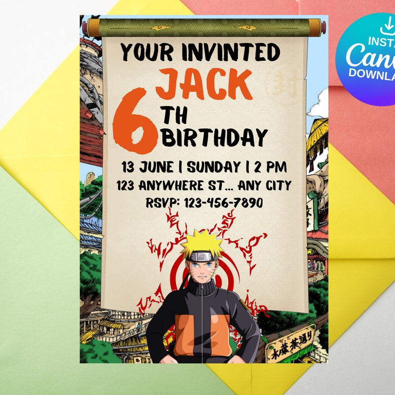 Naruto Invite - Etsy