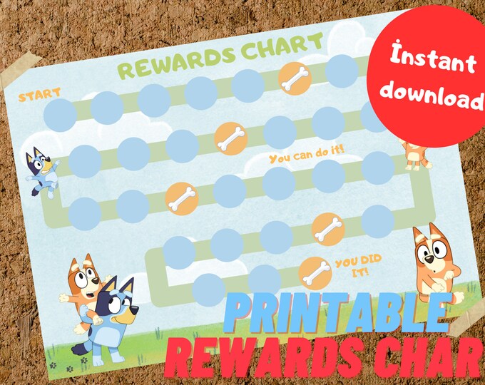Bluey Potty Chart Bluey Reward Chart Toilet Training Potty Training ...