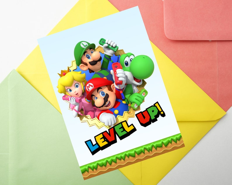 Printable Happy Birthday Card |level up Card| Printable Card for Gamers ...