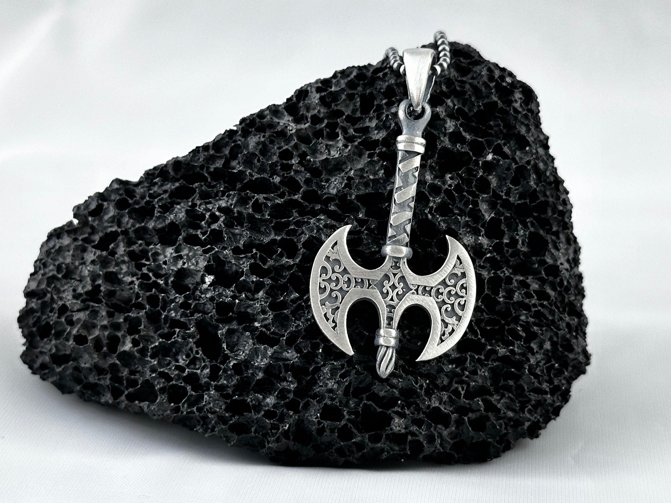 Viking Axe Necklace, Pendant Silver Axe, Bettle Axe Scandinavian ...