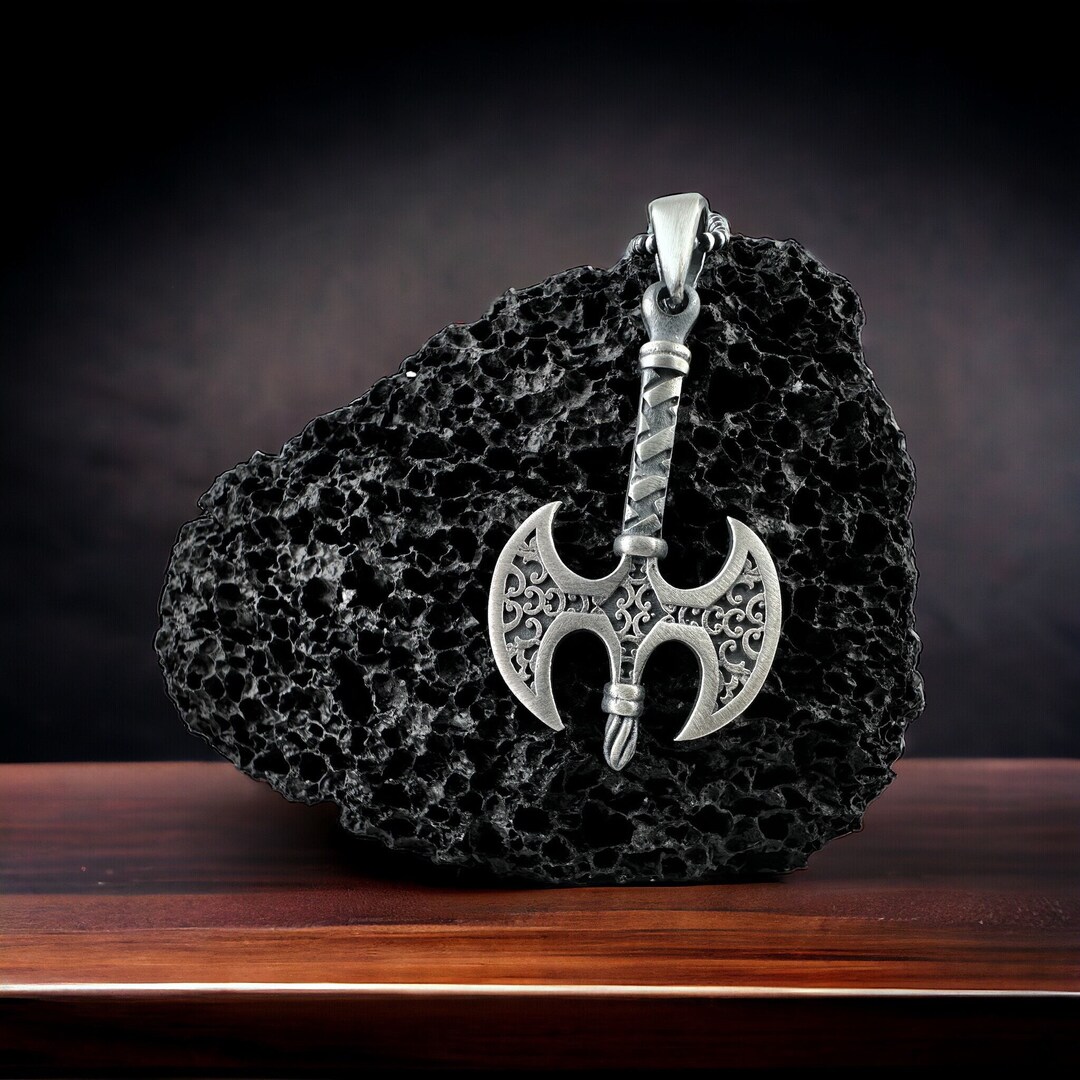 Viking Axe Necklace, Pendant Silver Axe, Bettle Axe Scandinavian ...