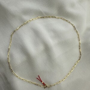 Minimal Chain Necklace, Red Amulet Link Necklace, 925k Silver Luck ...