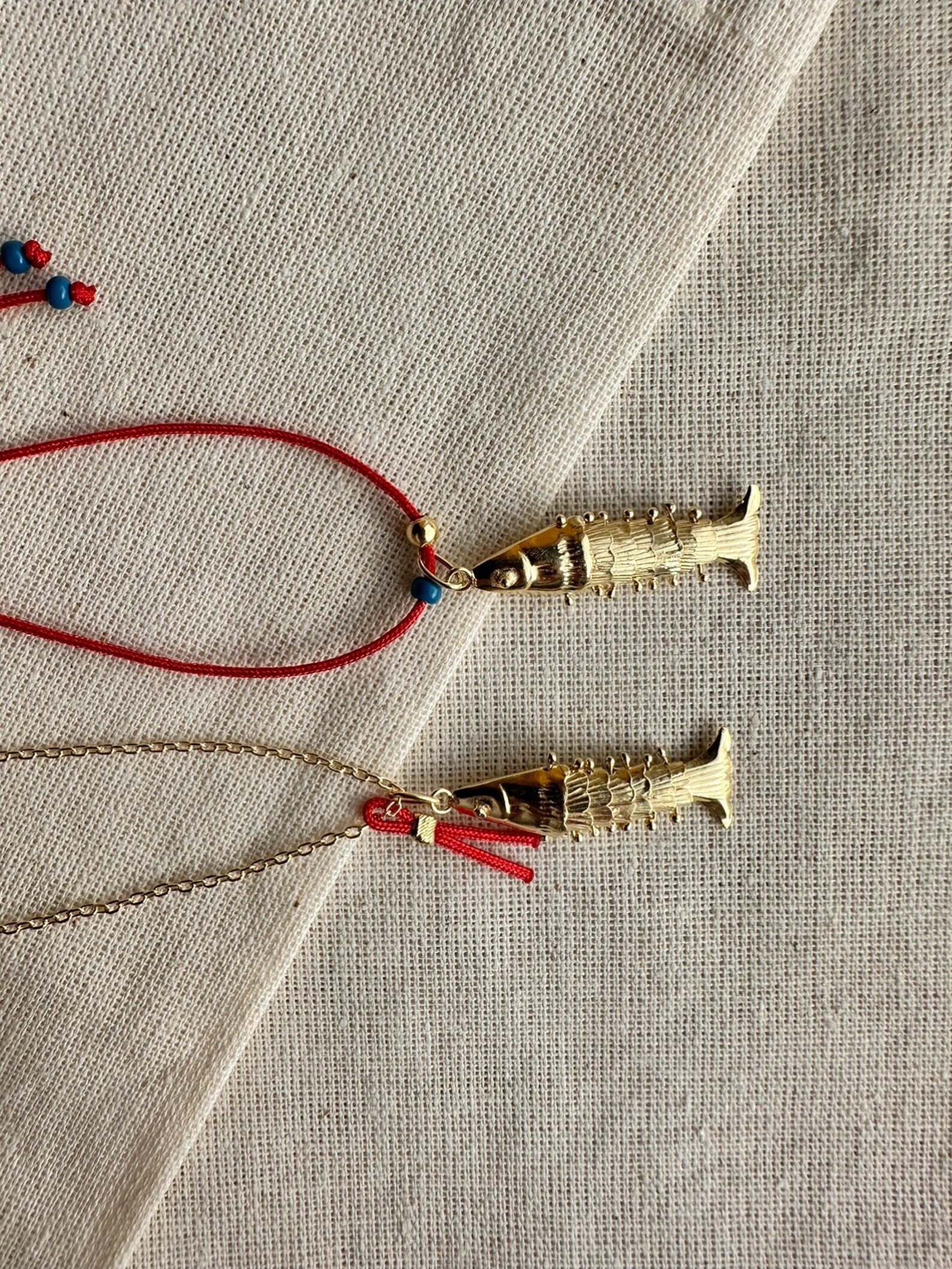 Minimal Silver Fish Necklace, Movable Fish Luck Pendant, Red String ...