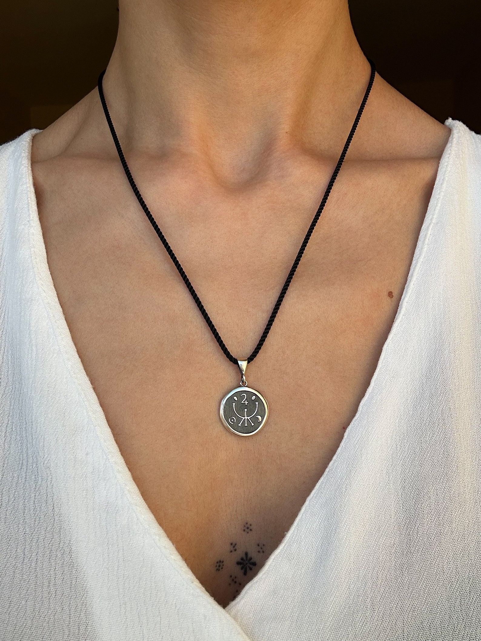 Silver Jupiter Necklace, Abundance Symbol Pendant, 925k Silver Necklace ...