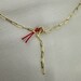 Minimal Chain Necklace, Red Amulet Link Necklace, 925k Silver Luck ...