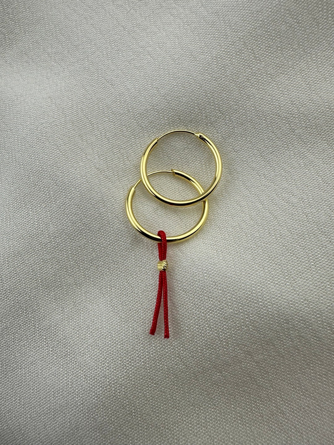 Silver Luck Charm Earring, 925 Red String Earring, 14K Special Gold ...