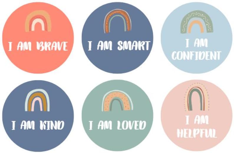 Affirmations and Classroom Name Labels - Rainbow Boho - Etsy