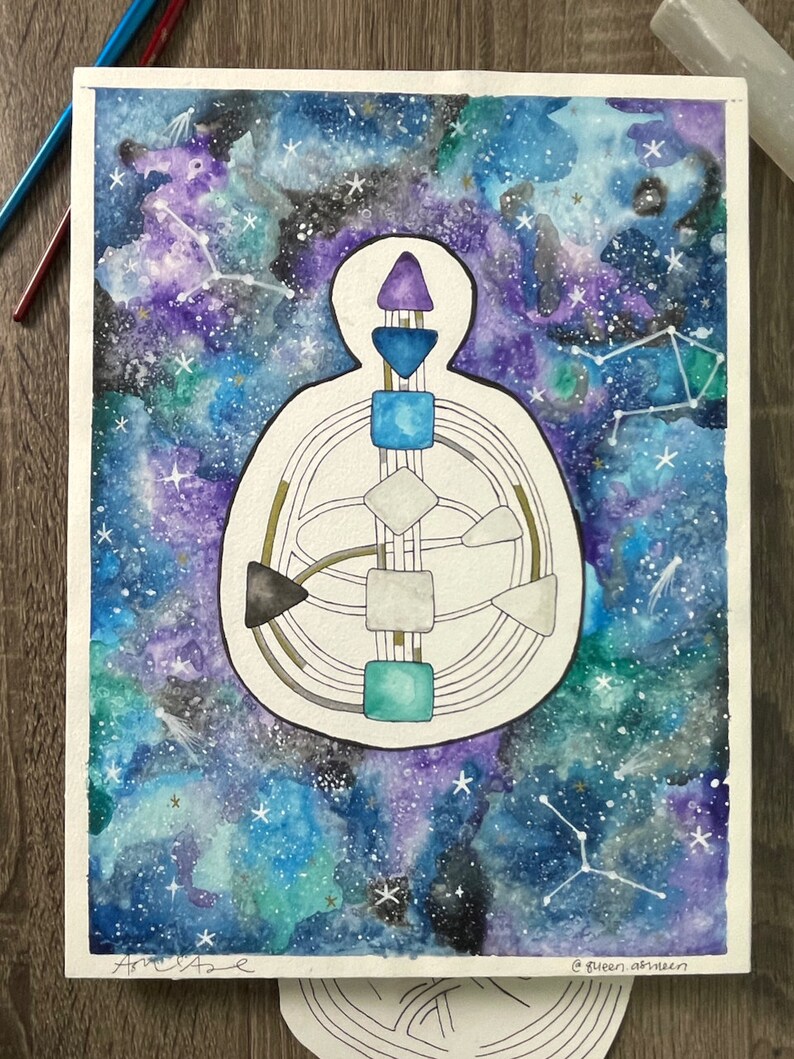 Cosmic Human Design Chart Custom Illustration Made to Order - Etsy