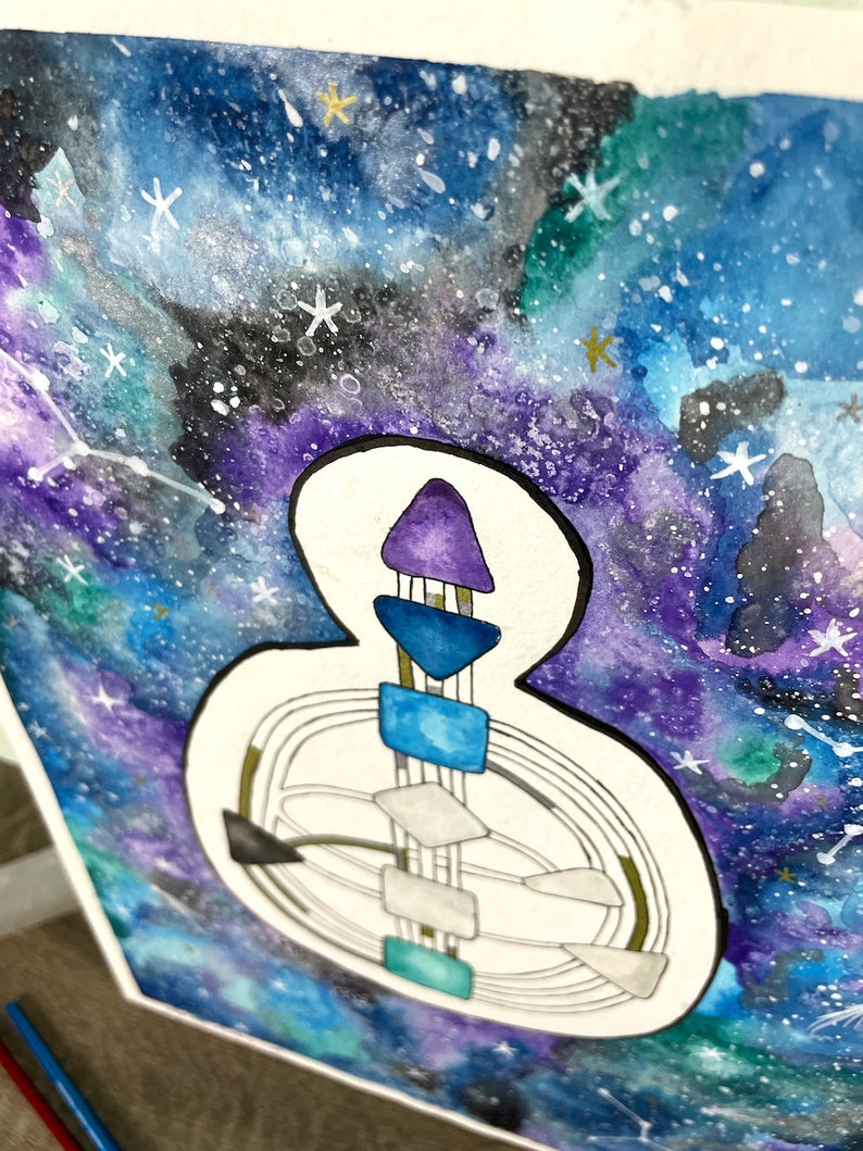 Cosmic Human Design Chart Custom Illustration Made to Order - Etsy
