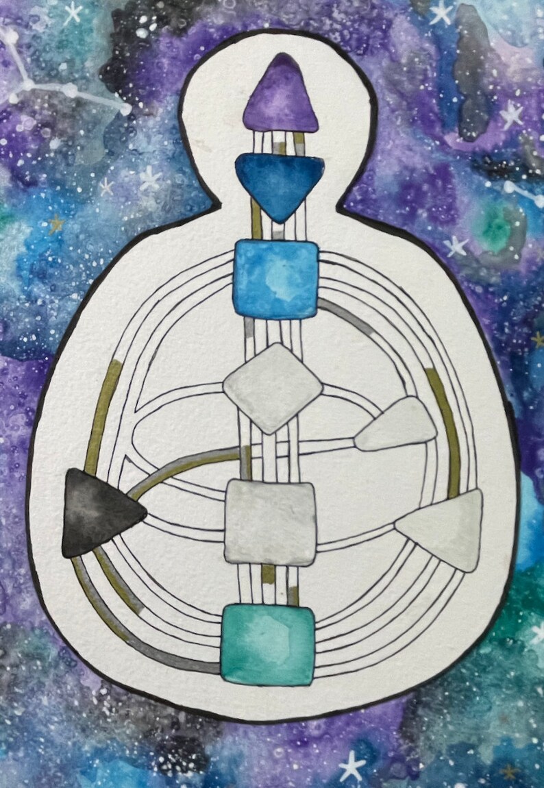 Cosmic Human Design Chart Custom Illustration Made to Order - Etsy