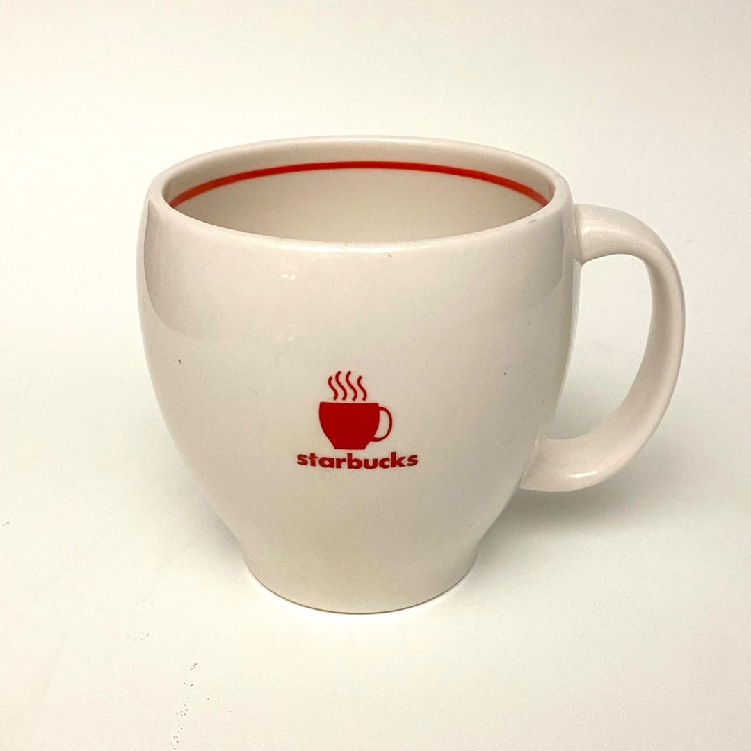 Vintage Starbucks White Ceramic Red Logo Mug - Etsy