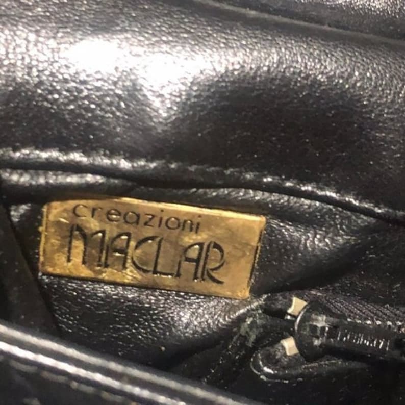 Vintage Creazioni Maclar Leather Shoulder Bag in Black - Etsy