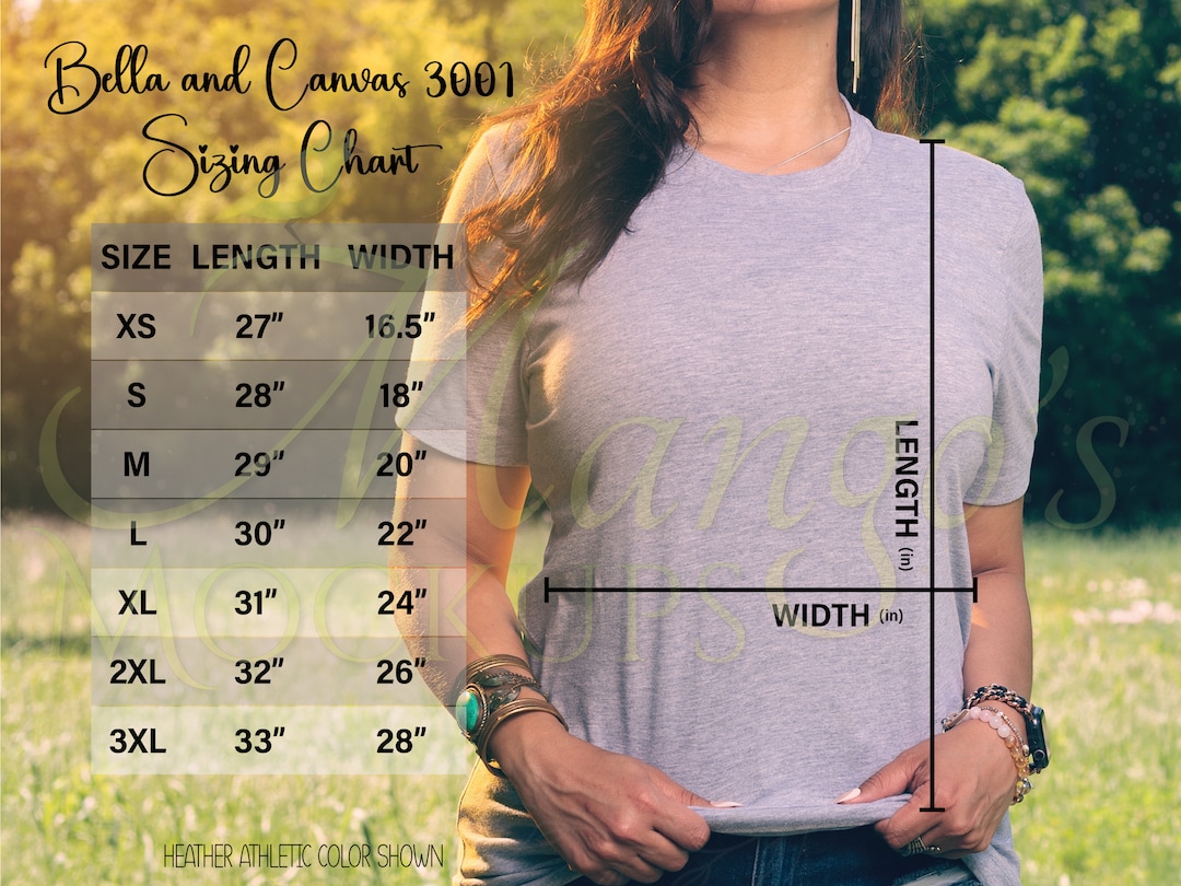 Bella Canvas 3001 Size Chart Size Chart Bella Canvas 3001 Size Chart ...