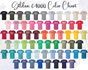 Color Chart for Gildan Softstyle Shirts Heather Colors Chart 64000 ...