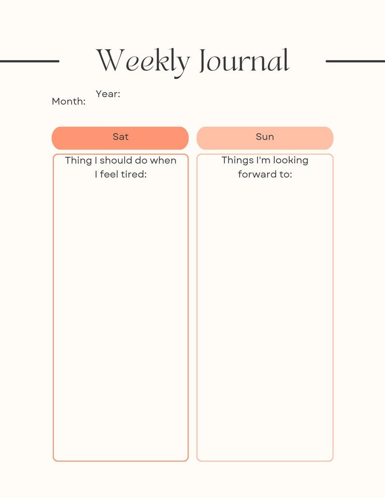 Weekly Planner Printable | Self Care | Self Love | Mindfulness ...